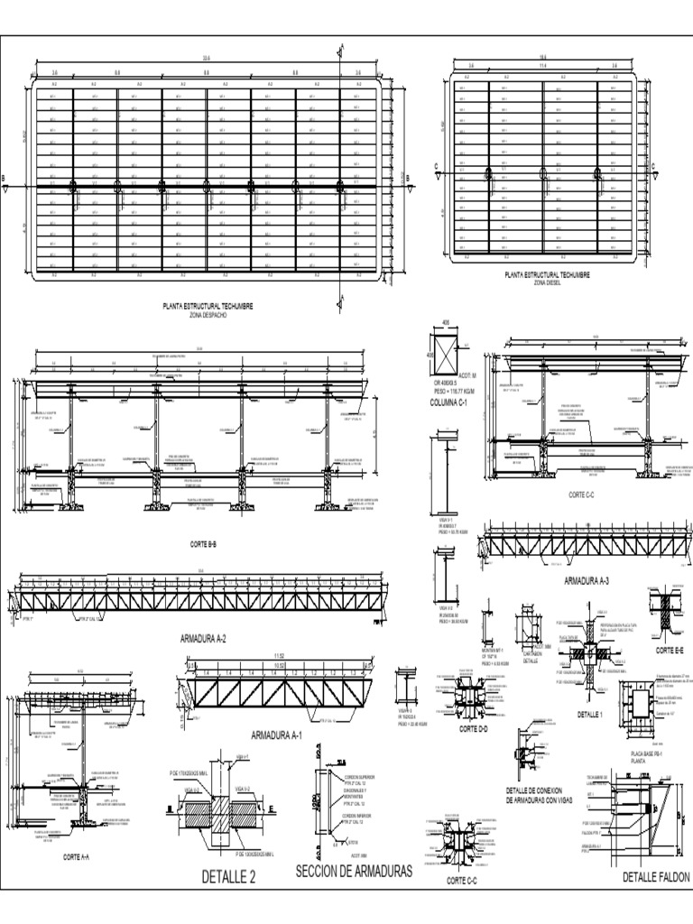 Planos Techumbre Gasolinera-Estructura PB | PDF