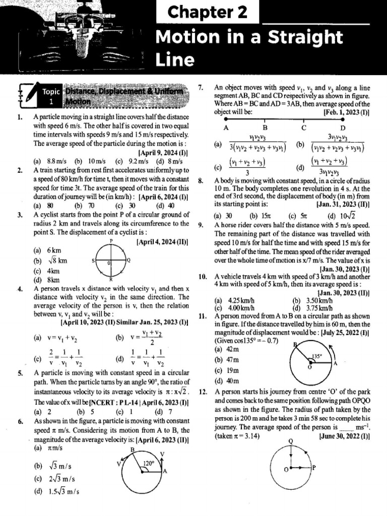 Ch-2-Motion in A Straight Line | PDF