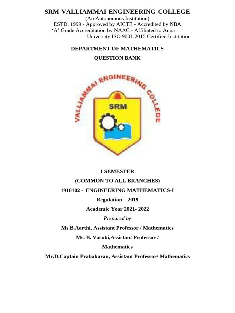 Engineering Mathematics I Pdf Eigenvalues And Eigenvectors Matrix