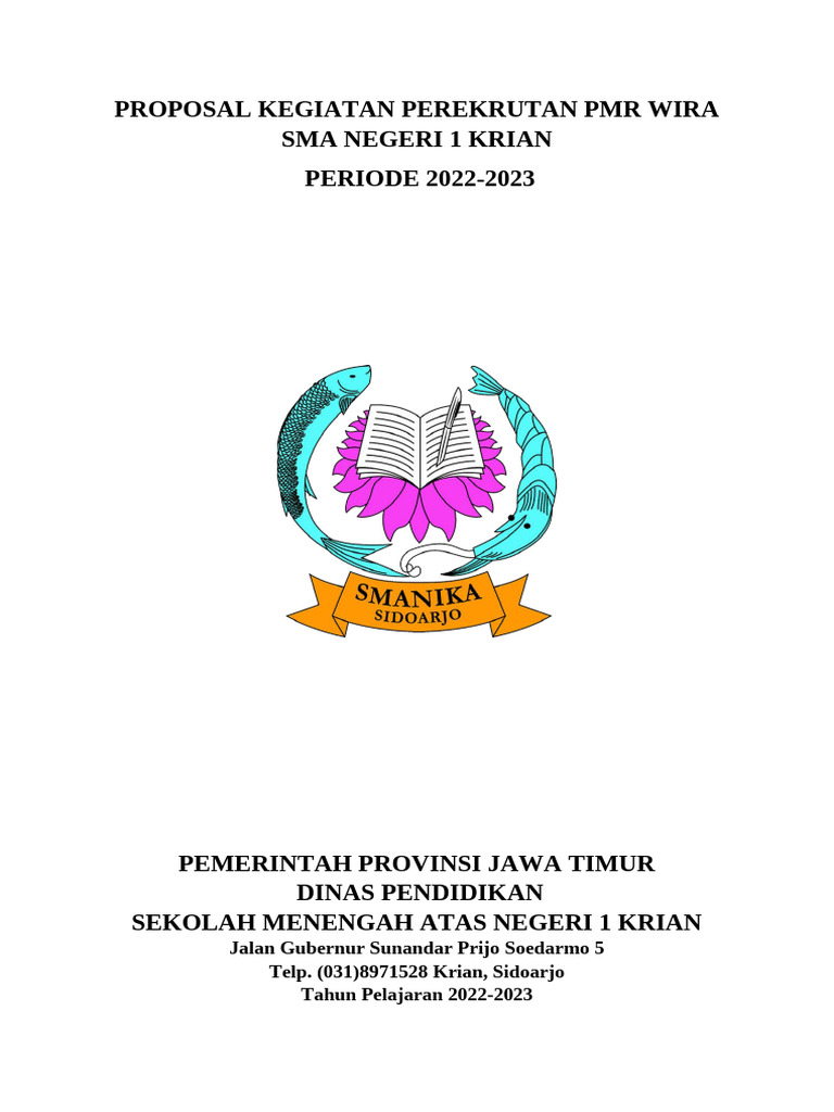 Proposal Perekrutan PMR Wira Sman 1 Krian 2022 | PDF
