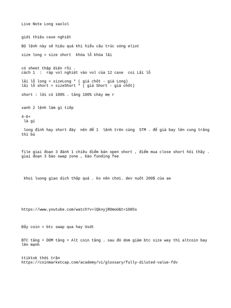 Live Note Thay Long | PDF