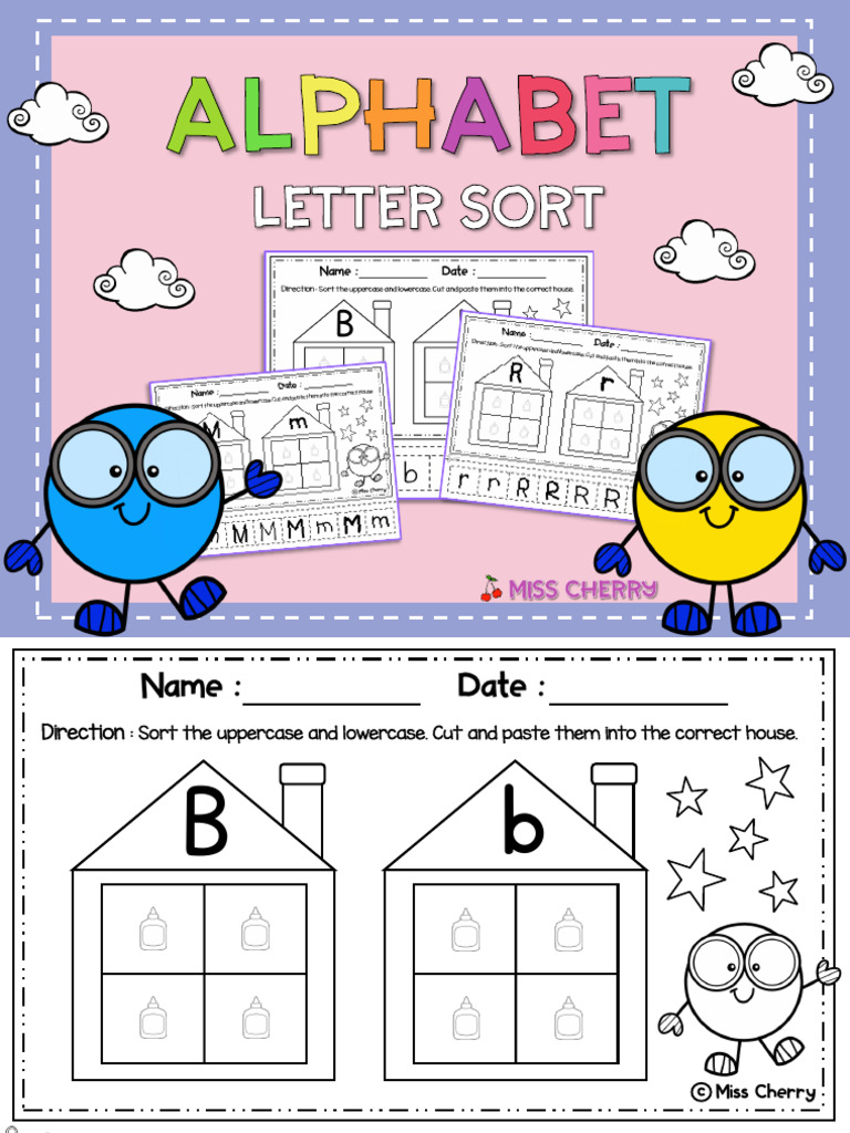 FREEAlphabetLetterSortCutPasteHouseThemed 1 | PDF