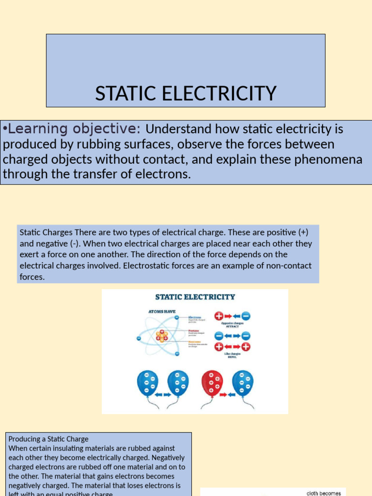 Static Electricity and Feild Lines (Triple) | PDF | Electric Charge ...