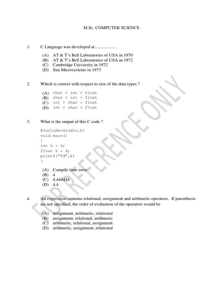 MSC Computer Science Question Paper Cusat | PDF | Scheduling (Computing ...