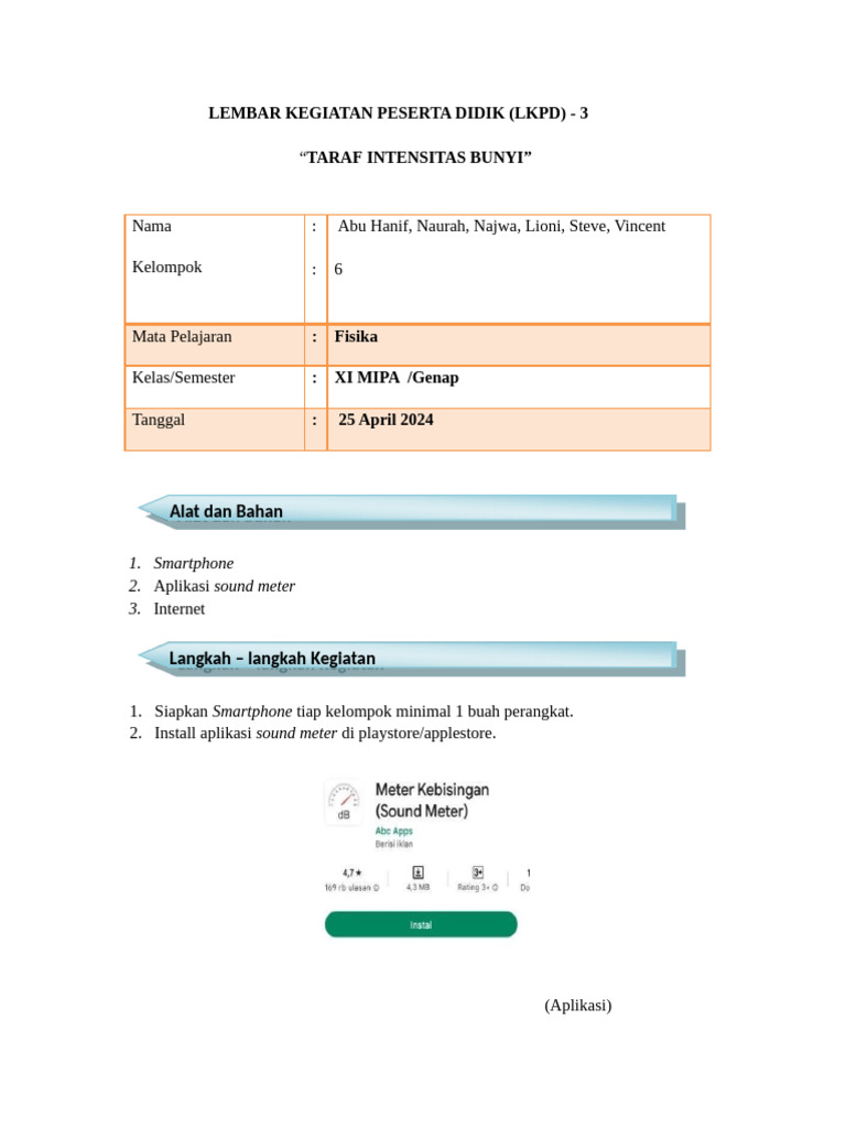 LKPD Gel - Bunyi 2 | PDF