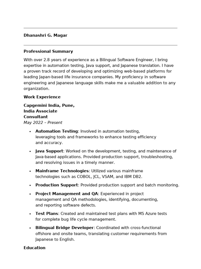 3) Dhanashri - 3 - Software Engineer - 2025 | PDF | Ibm Db2 | Databases