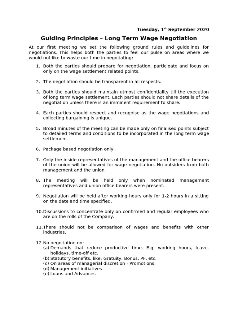 Bando - Guidelines For Long Term Wage Negotiation | PDF | Negotiation | Business
