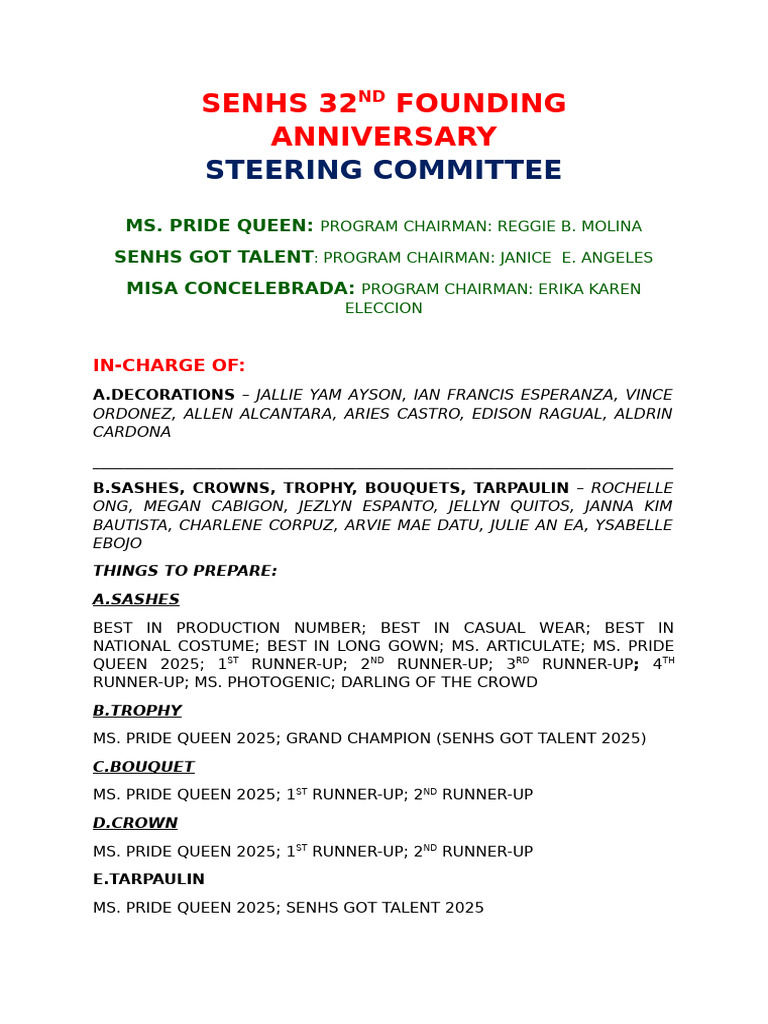 32nd Founding Steering Committee | PDF
