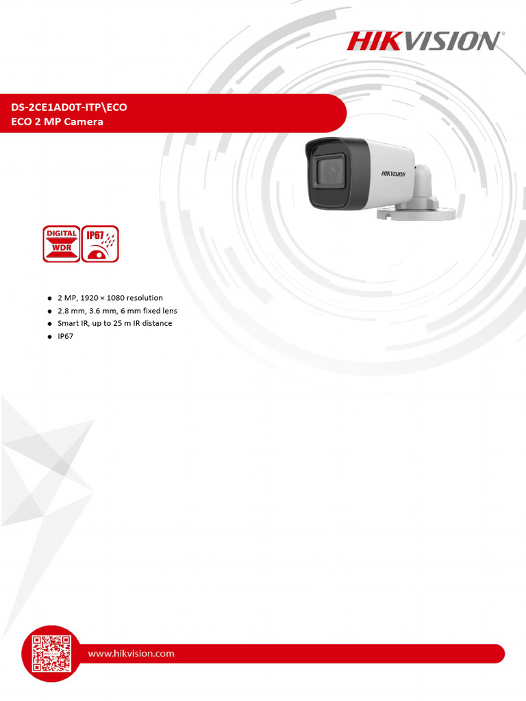 Hikvision Ahd Eco Series Bullet Outdor Camera | PDF