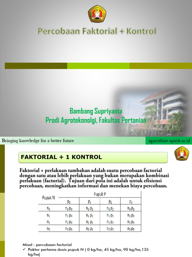 10_Percobaan Faktorial Dengan Kontrol_2021 | PDF