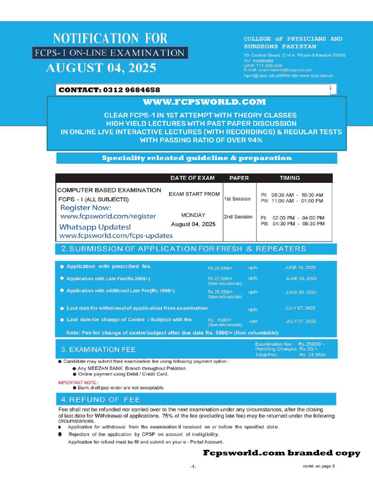 Notification FCPS1 | PDF