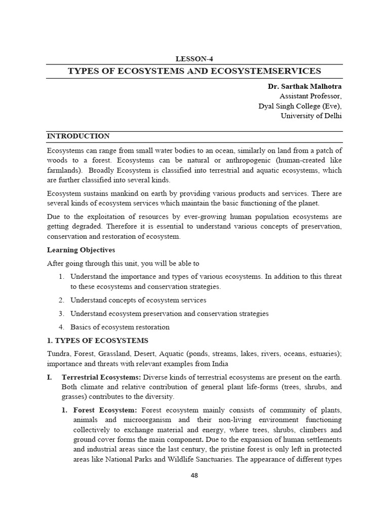 Types of Ecosystems in Tamil Nadu | PDF | Grassland | Ecosystem
