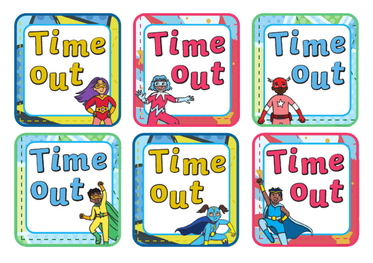 T C 647 Superhero Themed Time Out Cards Ver 1 | PDF