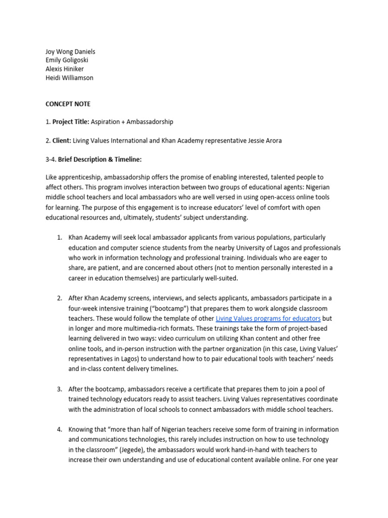 Khan Academy Concept Note | PDF | Teachers | Learning