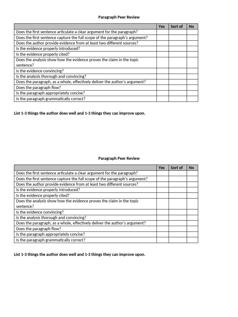 Paragraph Peer Review | PDF