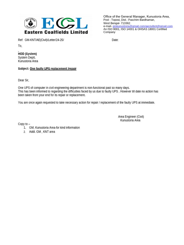 Urgent UPS Repair Request | PDF
