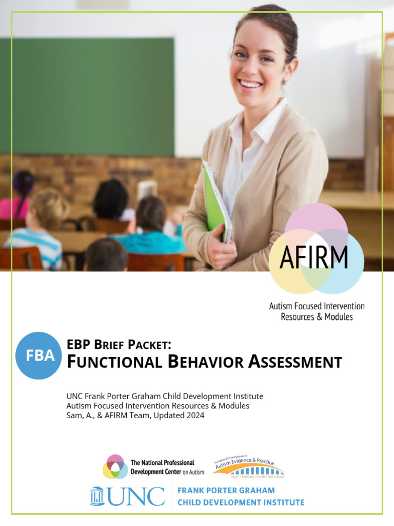 Functional Behavior Assessment Brief Packet, Sam & AFIRM Team, Updated ...