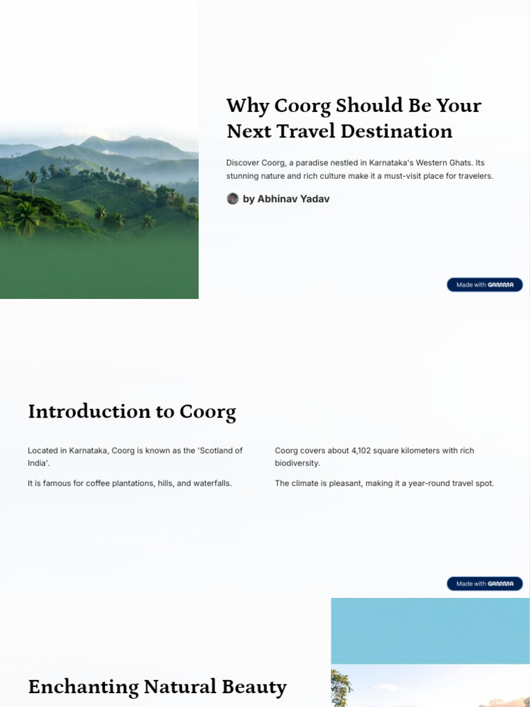 Best Season to Visit Coorg | PDF | Coffee | Foods