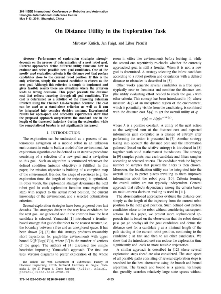 On Distance Utility in The Exploration Task | PDF | Theoretical ...