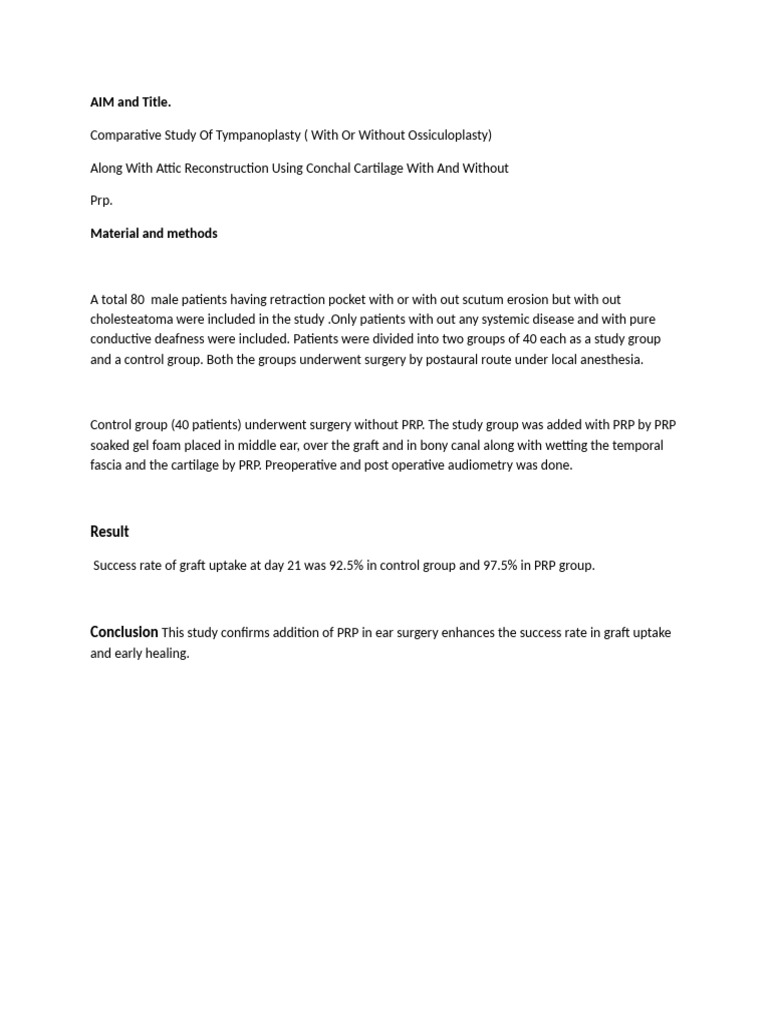 Prp Study Pdf