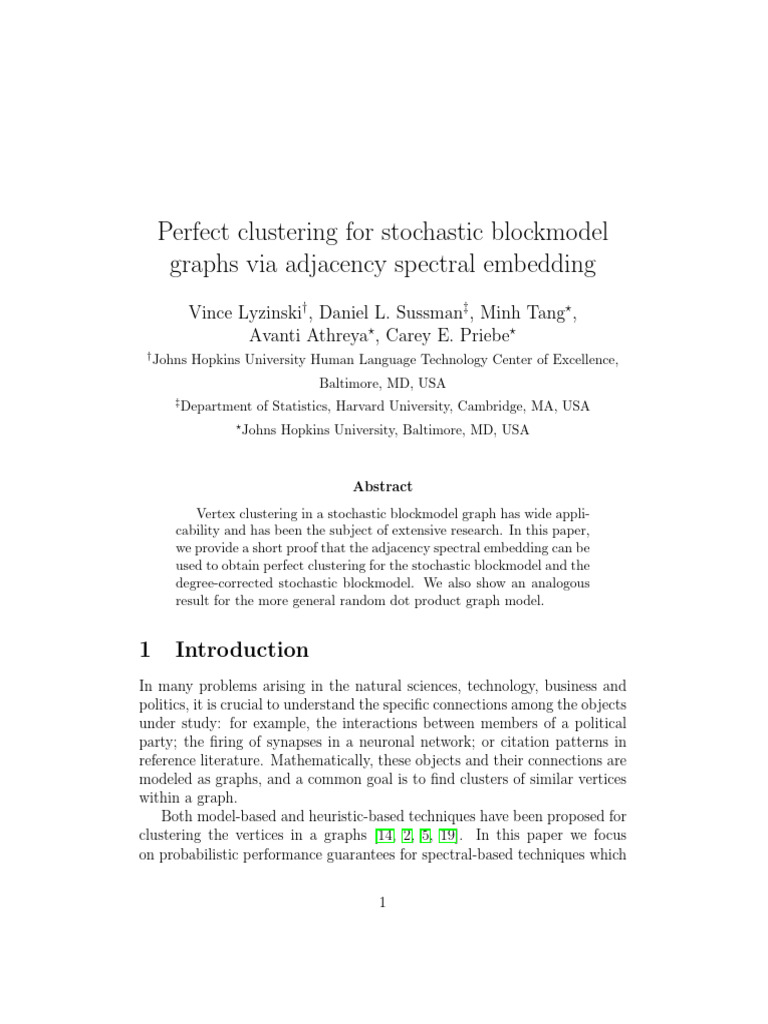 Adjacency Spectral Embedding | PDF | Eigenvalues And Eigenvectors | Functions And Mappings