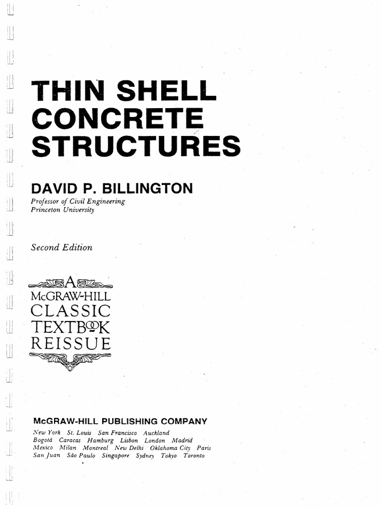 Thin Shell Concrete Structures by David P Billington | PDF