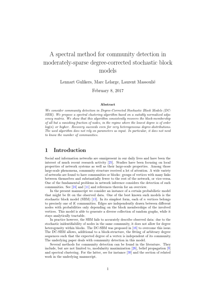 A Spectral Method For Community Detection In Moderately Sparse Degree Corrected Stochastic Block