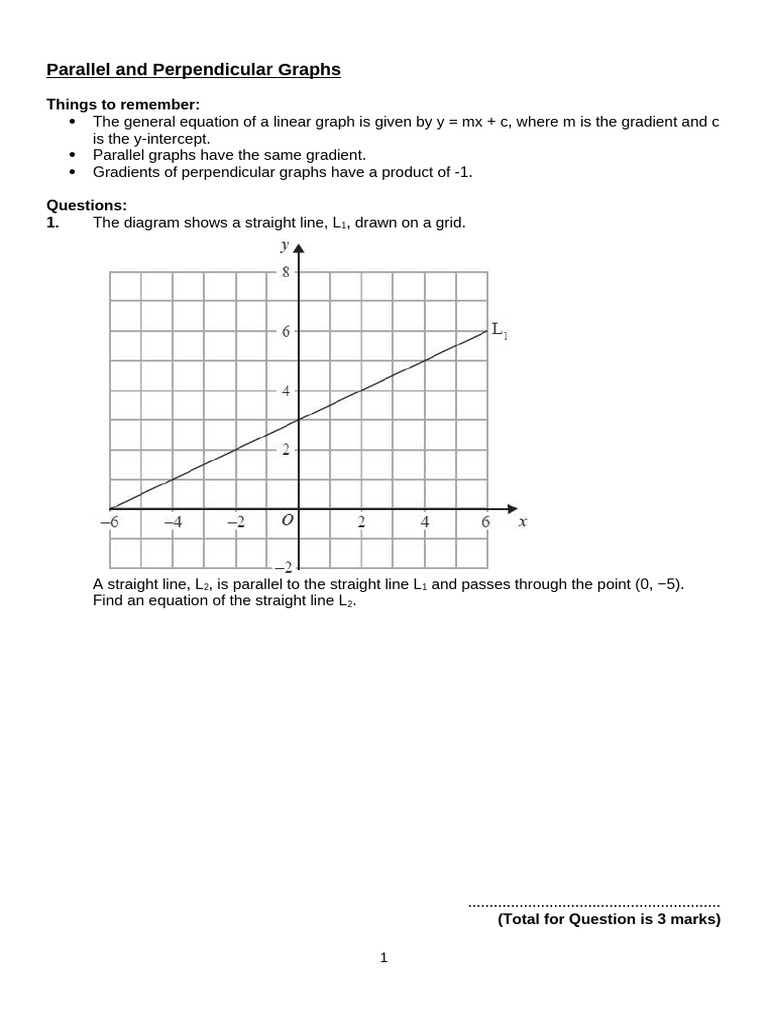 Parallel and Perpendicular Lines Homework | PDF | Line (Geometry) | Perpendicular