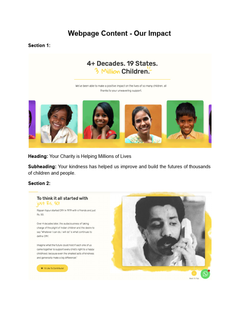 SYWA - Webpage Content - Our Impact | PDF