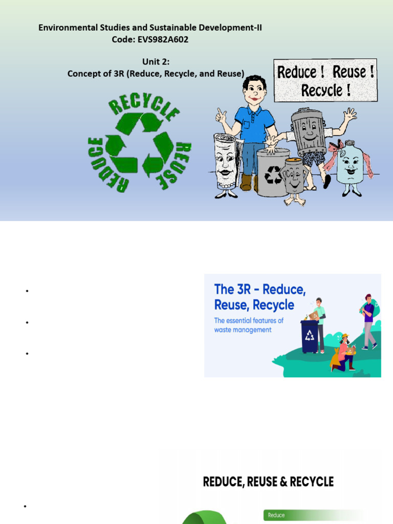 3R (Reduce Recycle and Reuse) | PDF | Recycling | Reuse