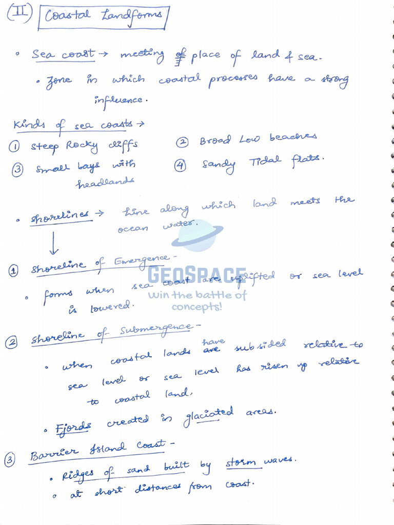 Coastal Processes and Landforms | PDF