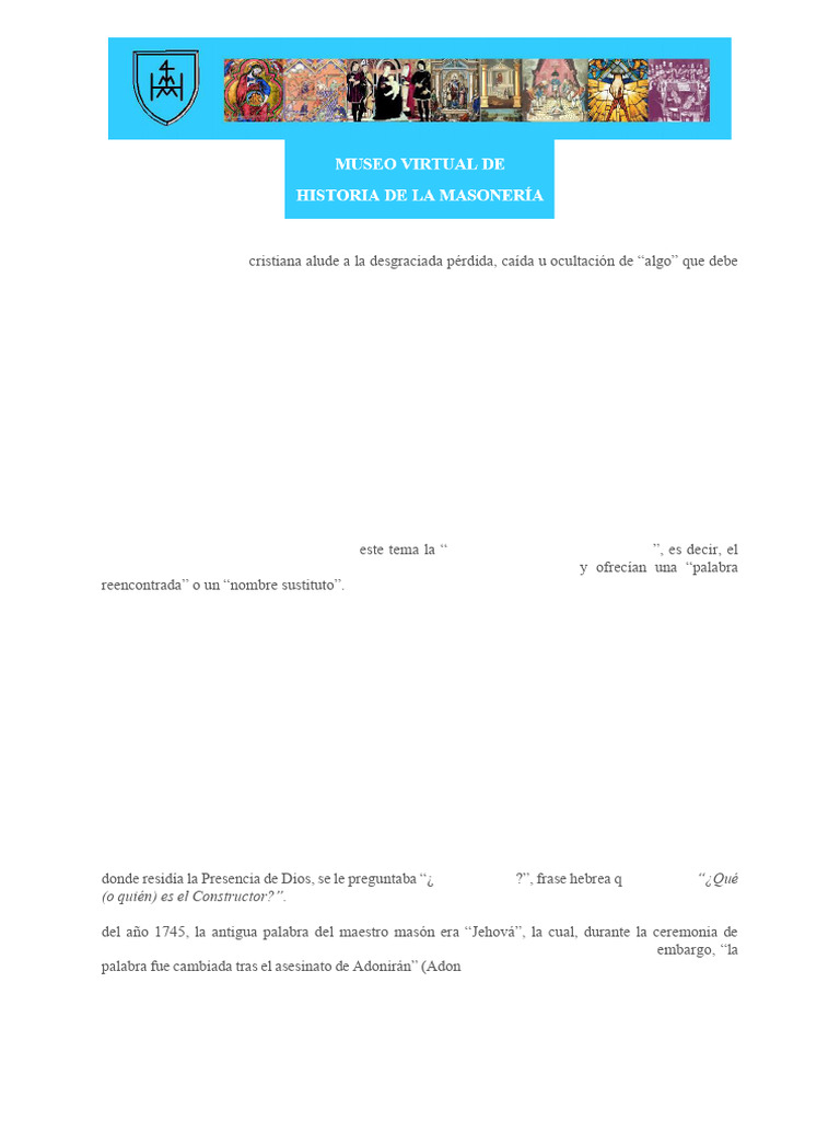 La Busqueda de La Palabra Perdida | PDF | Nombres de Dios en el judaísmo | Masonería