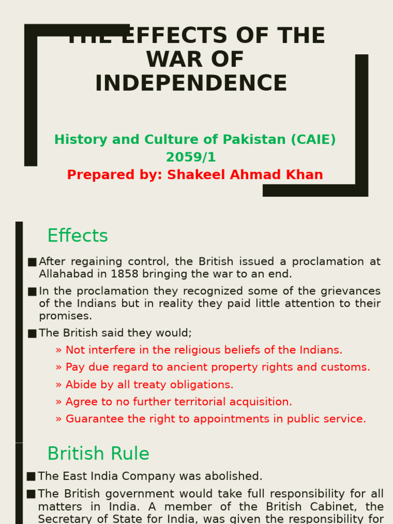 Impact of the War of Independence on India | PDF | British Raj