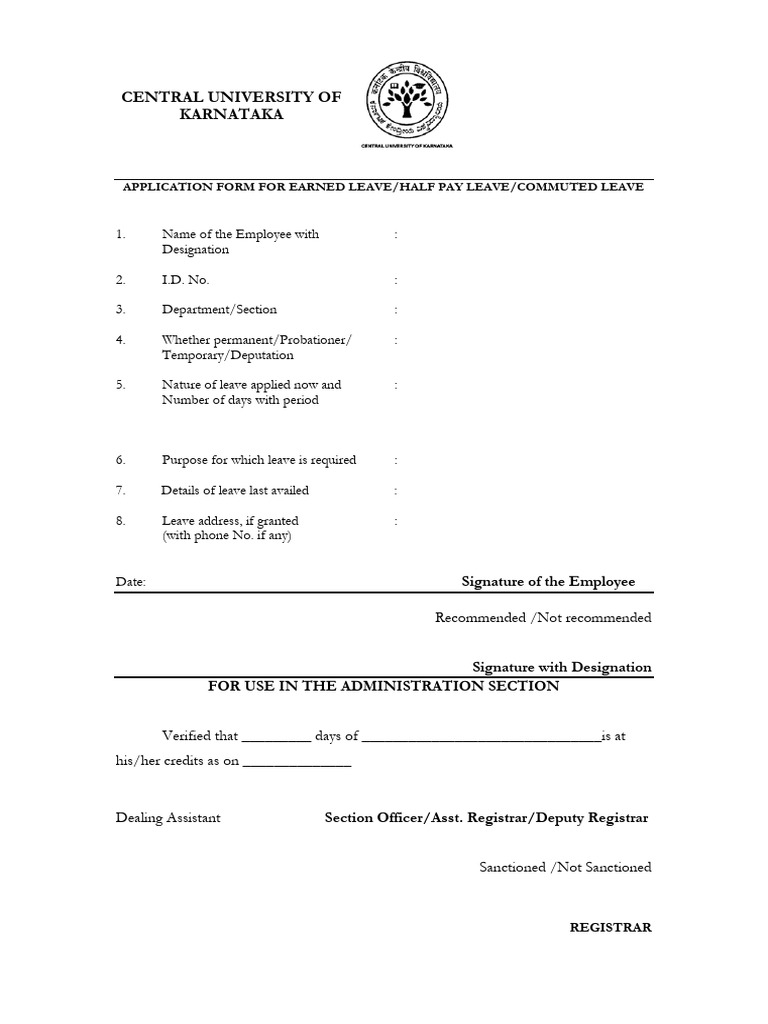 Earned LEAVE APPLICATION New | PDF