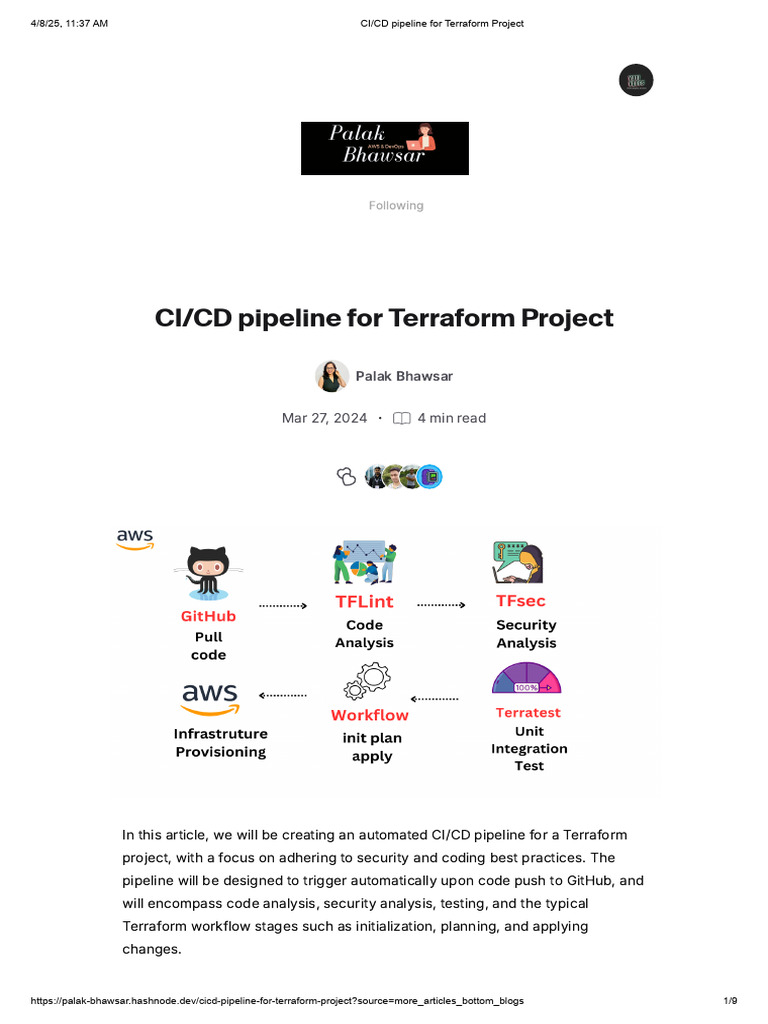 CI_CD Pipeline for Terraform Project | PDF | Version Control | Software Engineering