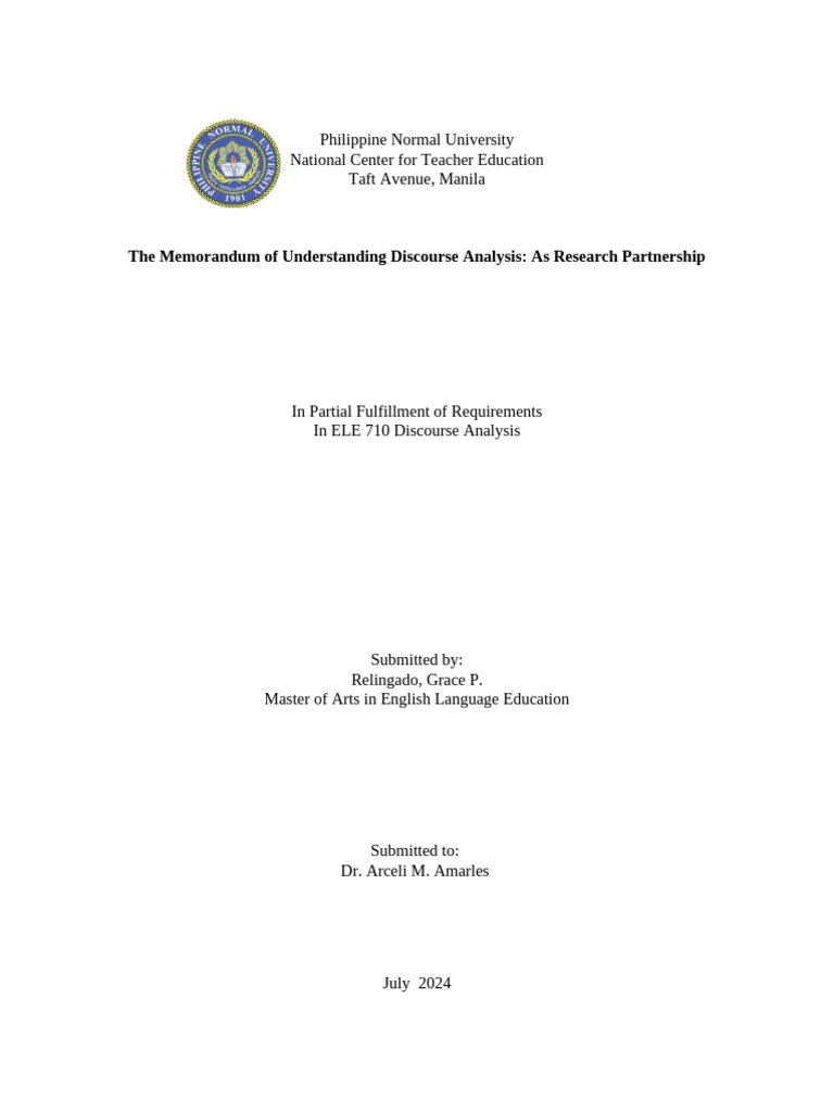 Ele 710 - Mou-Da - Grace P. Relingado | PDF | Methodology | Analysis