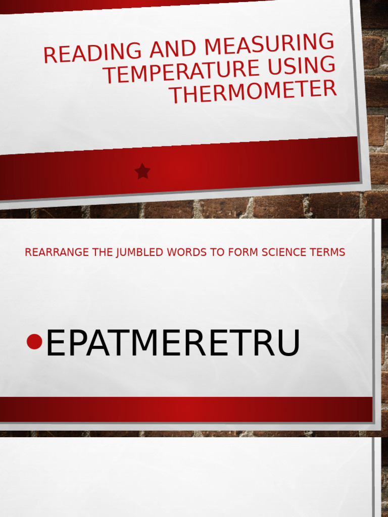 Reading and Measuring Temperature Using Thermometer | PDF | Thermometer ...