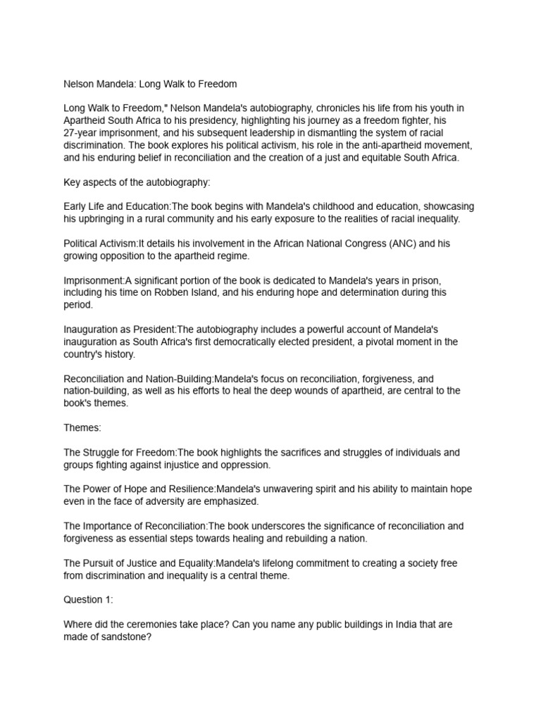 Nelson Mandela Class IX (English Literature) | PDF | Nelson Mandela ...