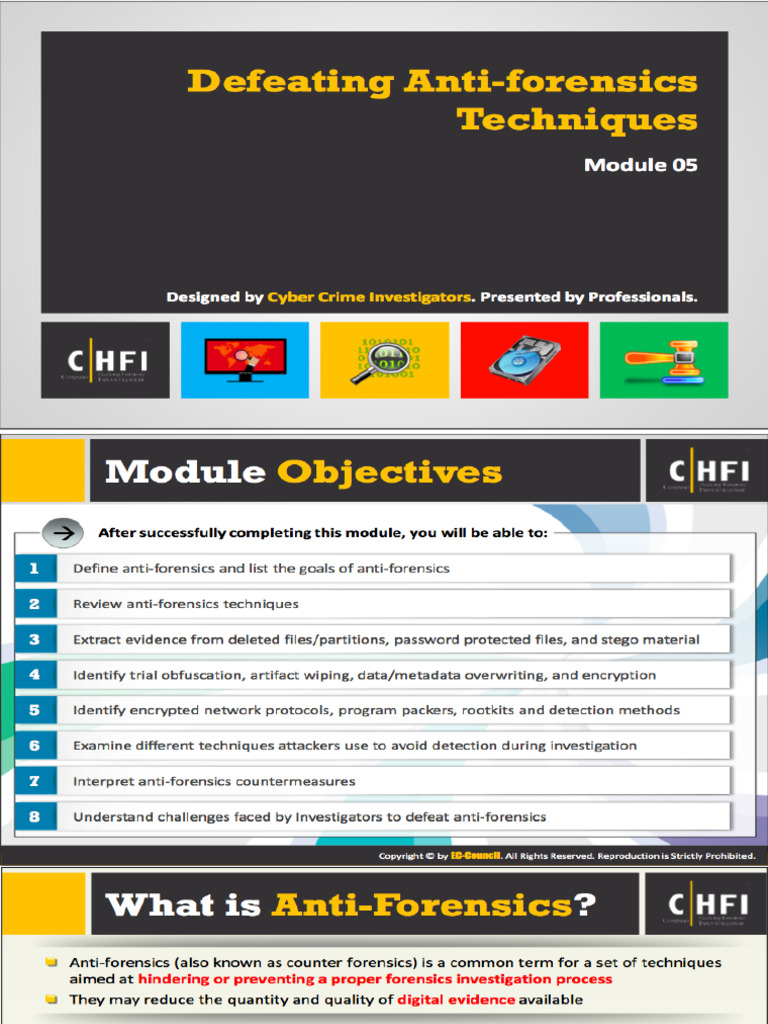 Module 5 Defeating Anti-Forensic Tools | PDF