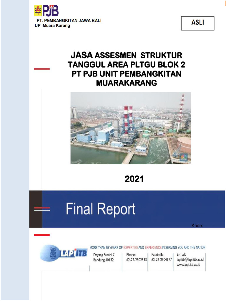 Laporan Final Struktur Tanggul Pltgu Blok 2 | PDF