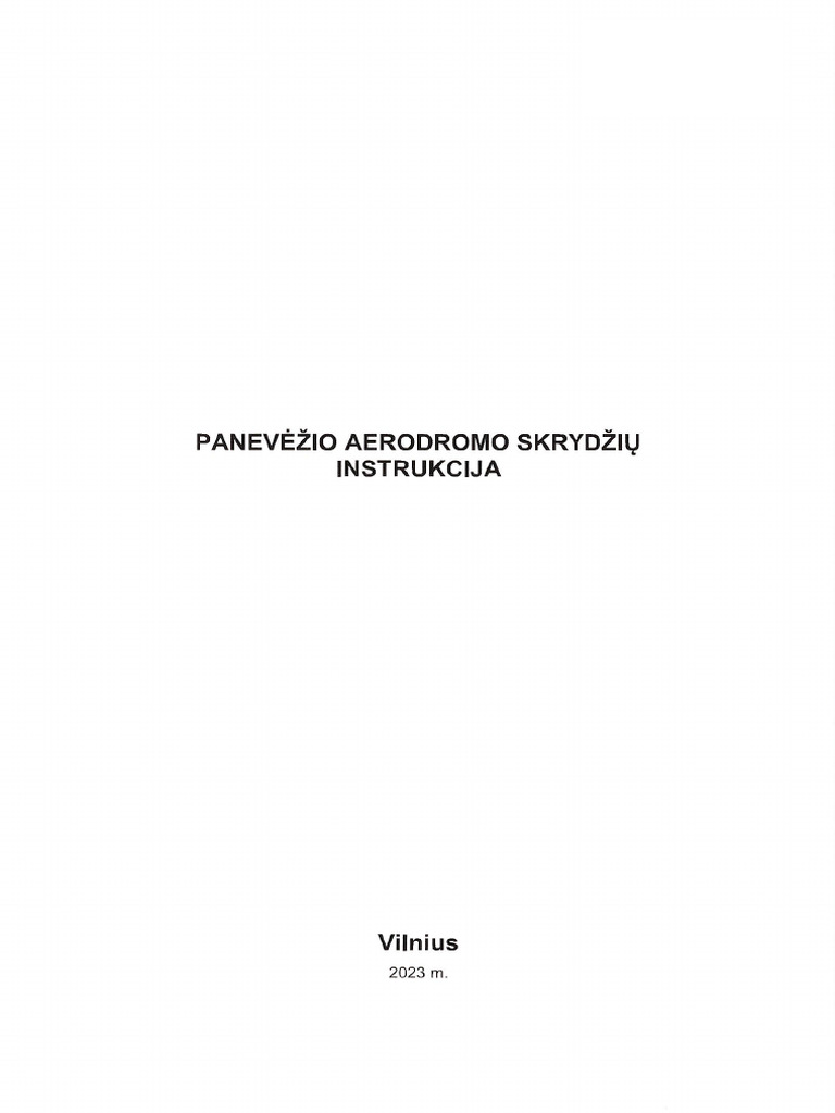 Panevezio Skrydziu Instrukcija 2023 | PDF