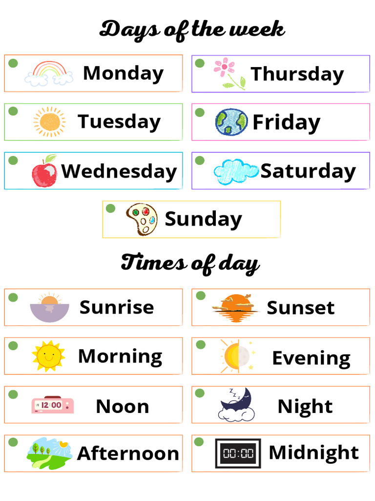 Days of The Week | PDF