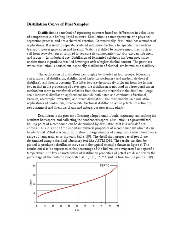 Distillation Curve of Fuel Samples | PDF | Distillation | Chemical ...