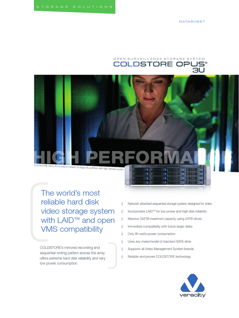 Veracity CSTORE16-3U-OP COLDSTORE Opus 3U Datasheet DV1.2EN | PDF | Hard Disk Drive | Computer ...