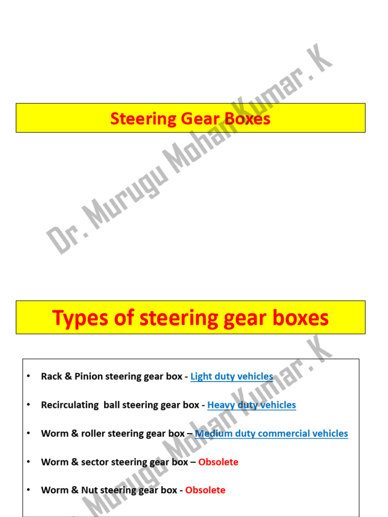 Steering Gear Boxes | PDF