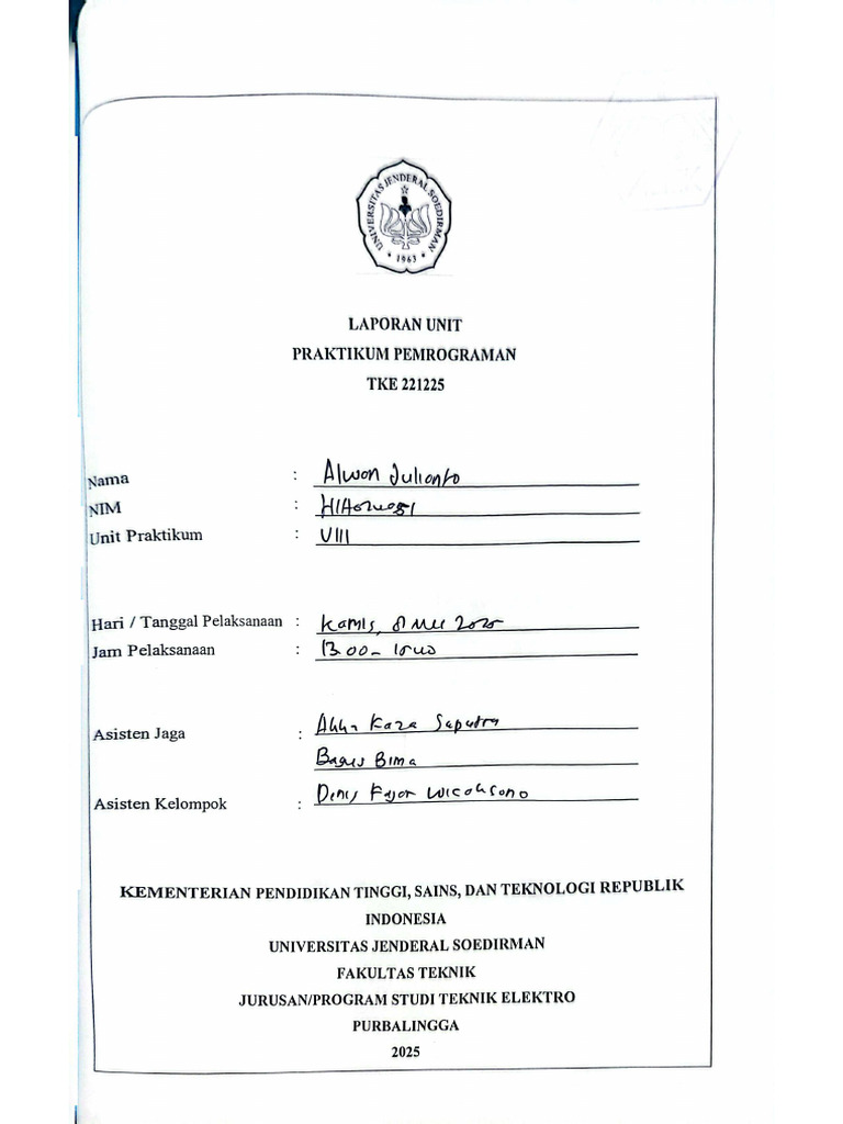 H1A02451 - Alwan Julianto - Jurnal Unit 8 | PDF