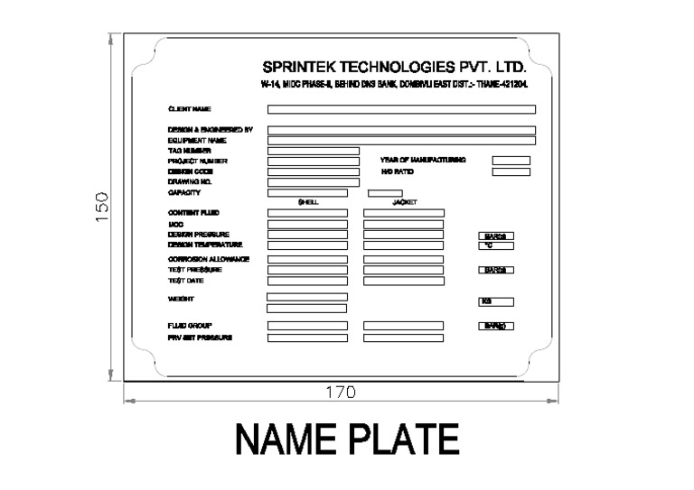 Name Plate Model | PDF