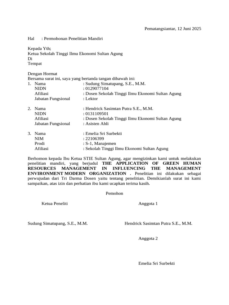 Surat Permohonan | PDF