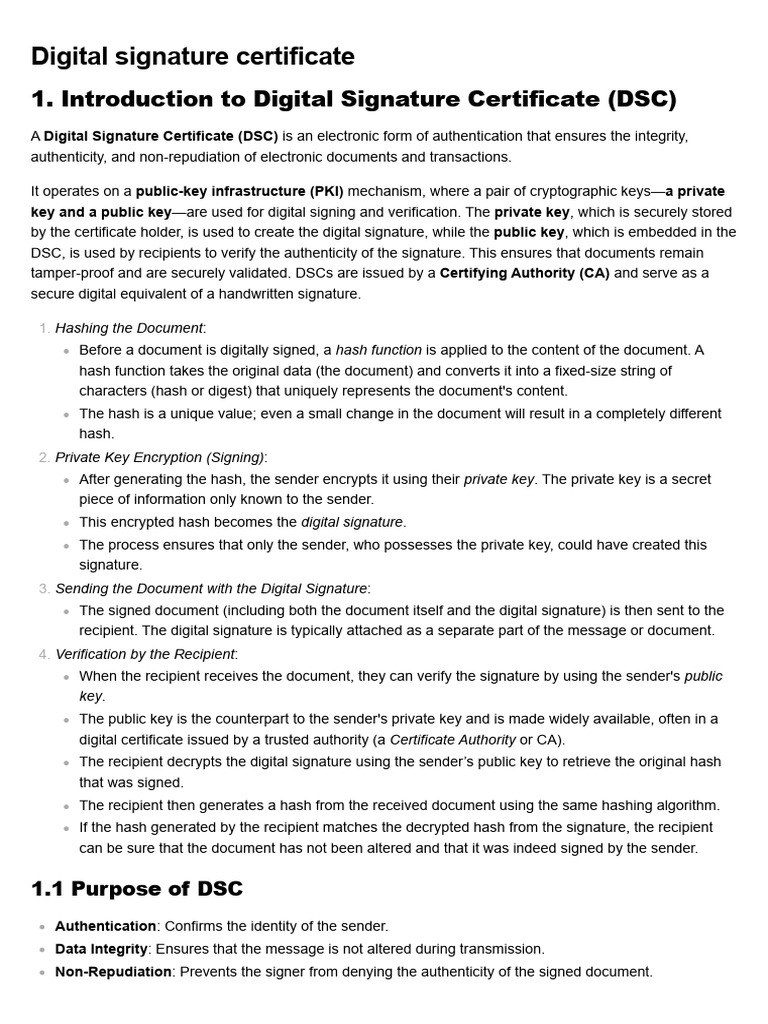 Understanding Digital Signature Certificates | PDF | Public Key ...