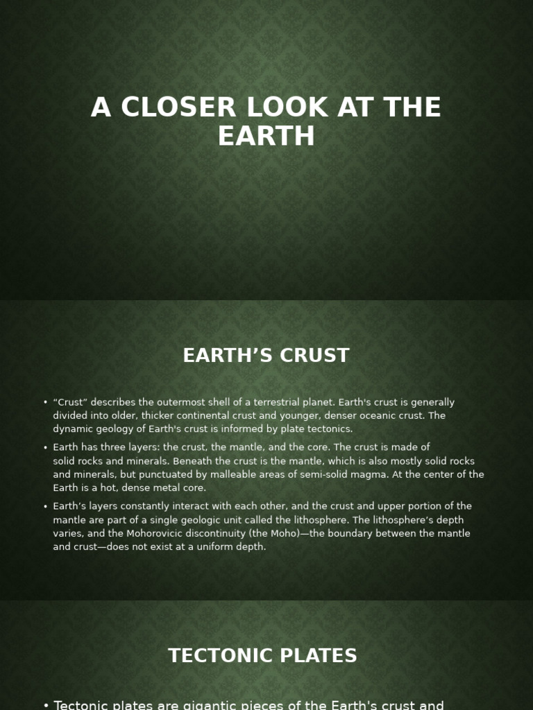 A Closer Look at The Earth - Checkpoint Lesson | PDF | Plate Tectonics ...
